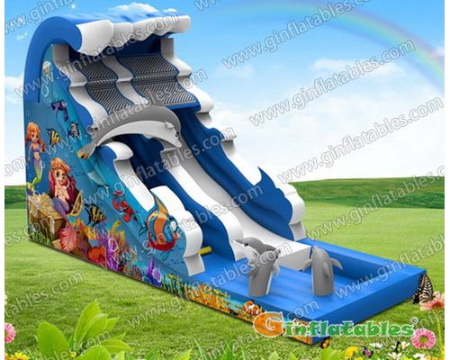 19ft Mermaid Water slide inflatable pool with air Blower | Inflatable ...