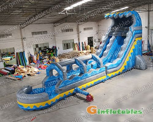 60 ft Giant Blue wave water slide n slip inflatables for sale ...