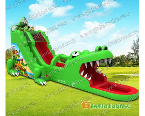 20ftWx26ftH Alligator water slide with red and green | Inflatable Water ...