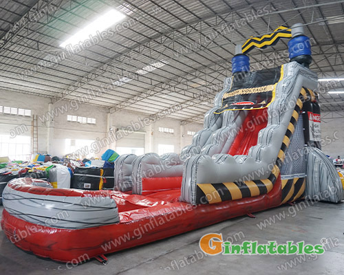 Inflatable obstacle courses, water slides and bounce house combo ...